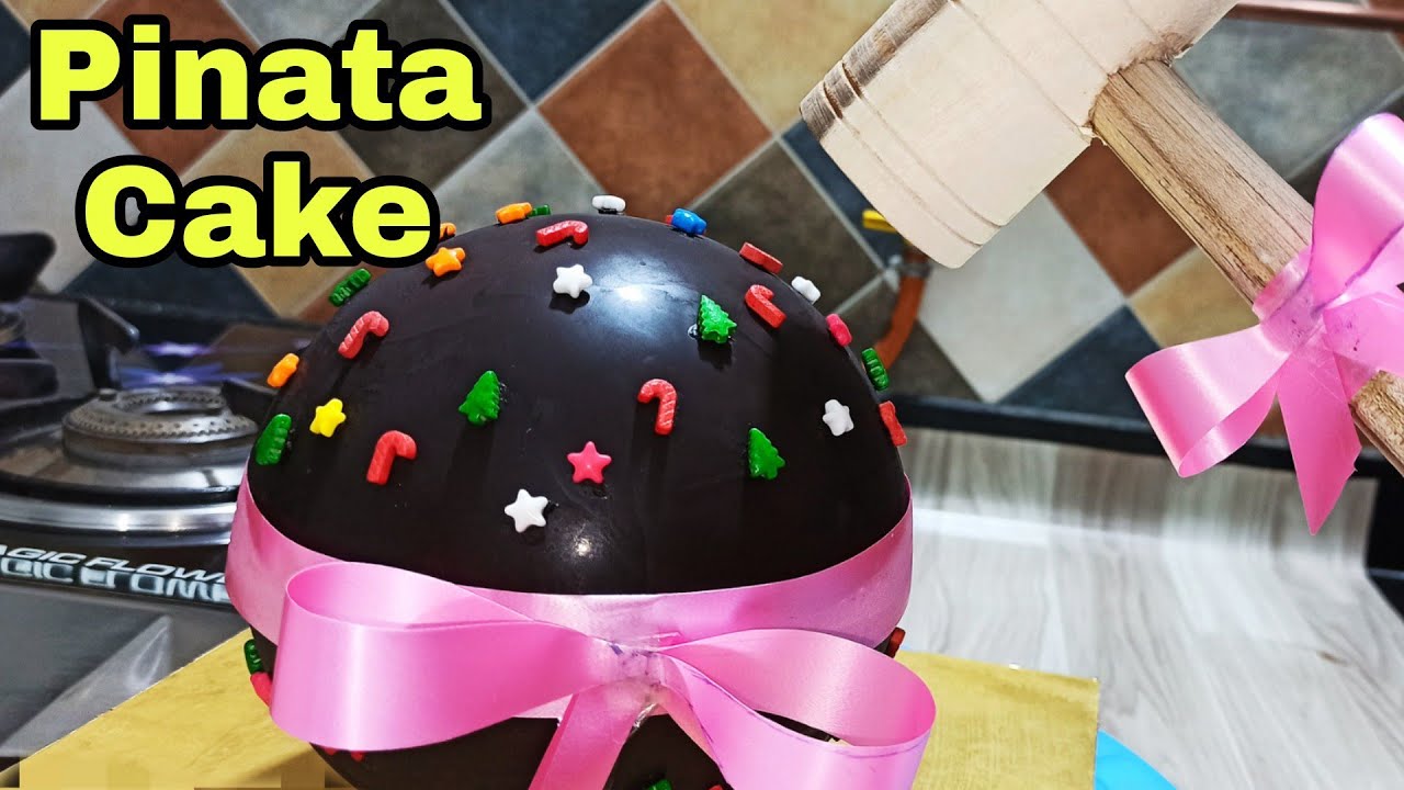 Pinata Cake Recipe | Pinata Ball Cake With Hammer | Pinata Smash Cake ...