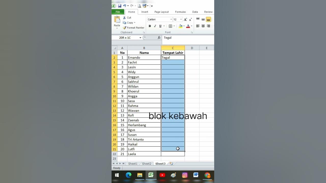 Nih .. Input Tempat Lahir Cepet Ngga Pake Copy Paste MICROSOFT EXCEL #excel #windows #tutorial ...