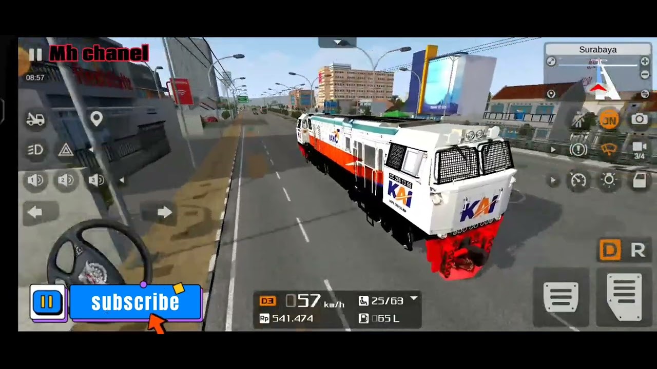 Pertama kali nya menggunakan mod kereta api KAI, Bus simulator ...
