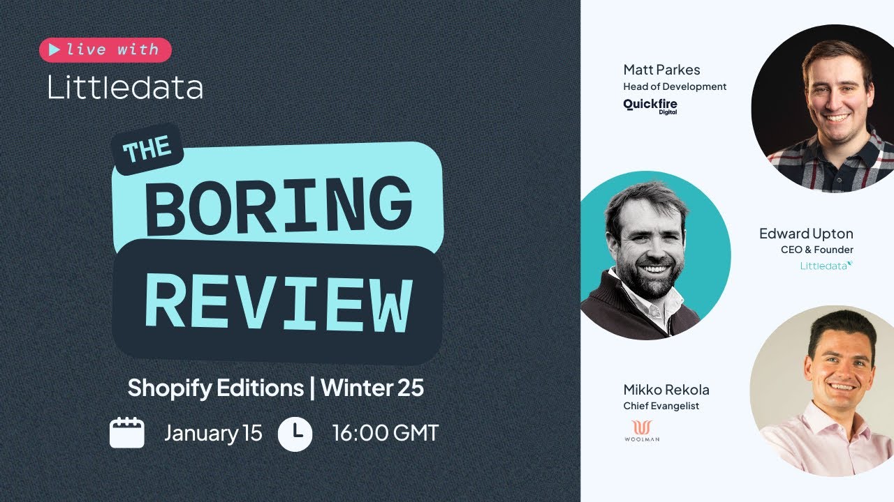 The Boring Review - Live with Littledata - YouTube