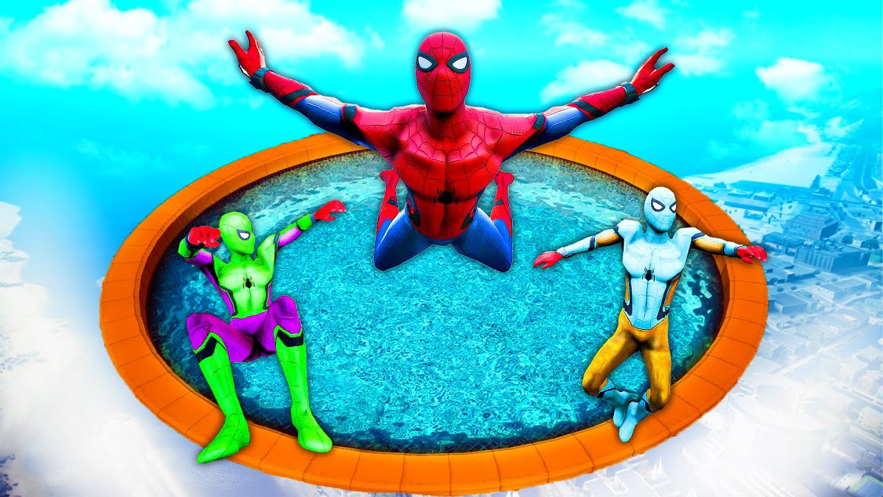 Multicolored Spiderman Jumping Through Crazy Portals in GTA 5 #11 - YouTube