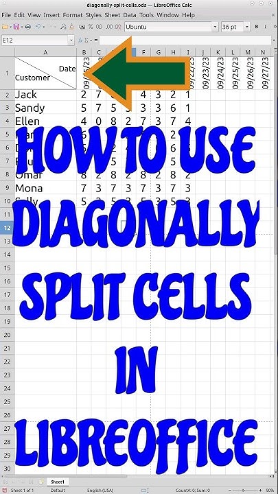 How To Use Diagonally Split Cell In Libreoffice Libreoffice Linux Tipsandtricks Youtube