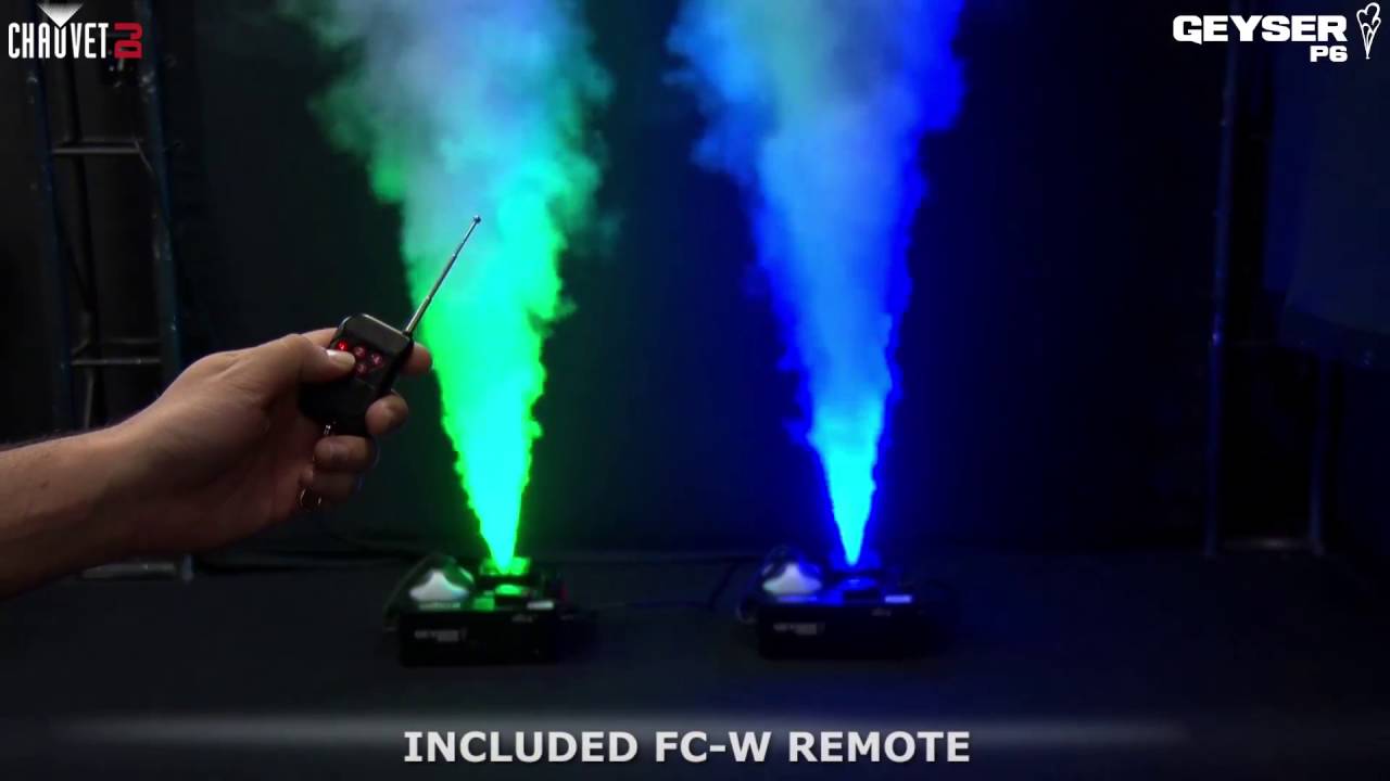 Chauvet DJ Geyser P6 Pyrotechnic-like RGBA+UV LED Vertical Fog Machine ...