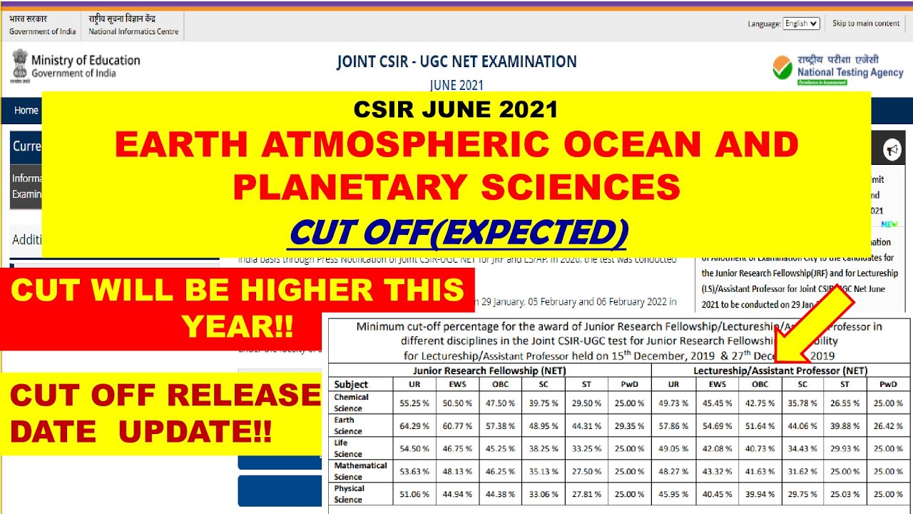 CSIR Earth Science JUNE 2021 CUT OFF(EXPECTED)!!Check whether you are ...