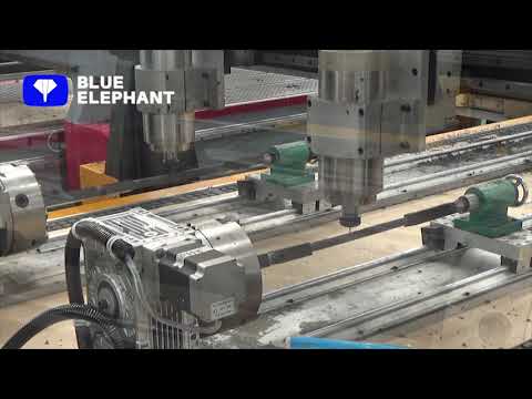 Blue Elephant 1530 cnc machine with double heads working showing - YouTube