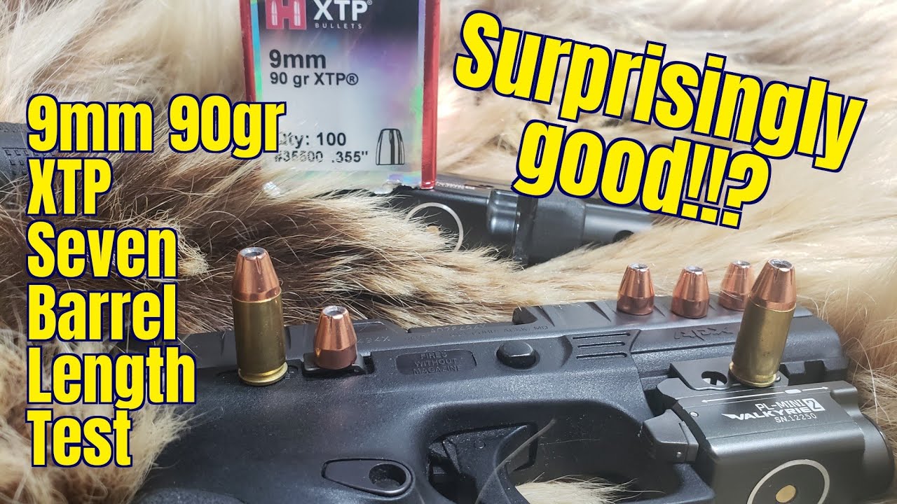 9mm 90gr XTP 7 Barrel Length test - YouTube