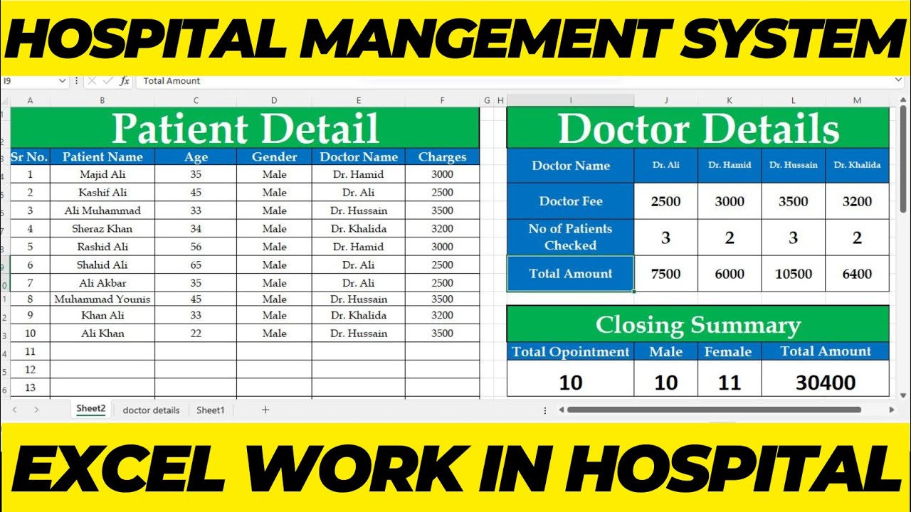 Excel Work in Hospital - YouTube