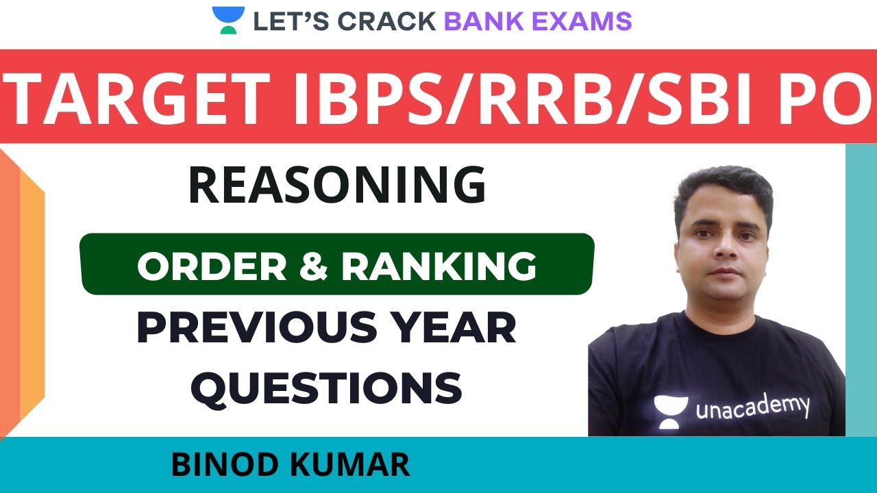 Previous Year Questions on Order & Ranking | Reasoning | Target IBPS ...