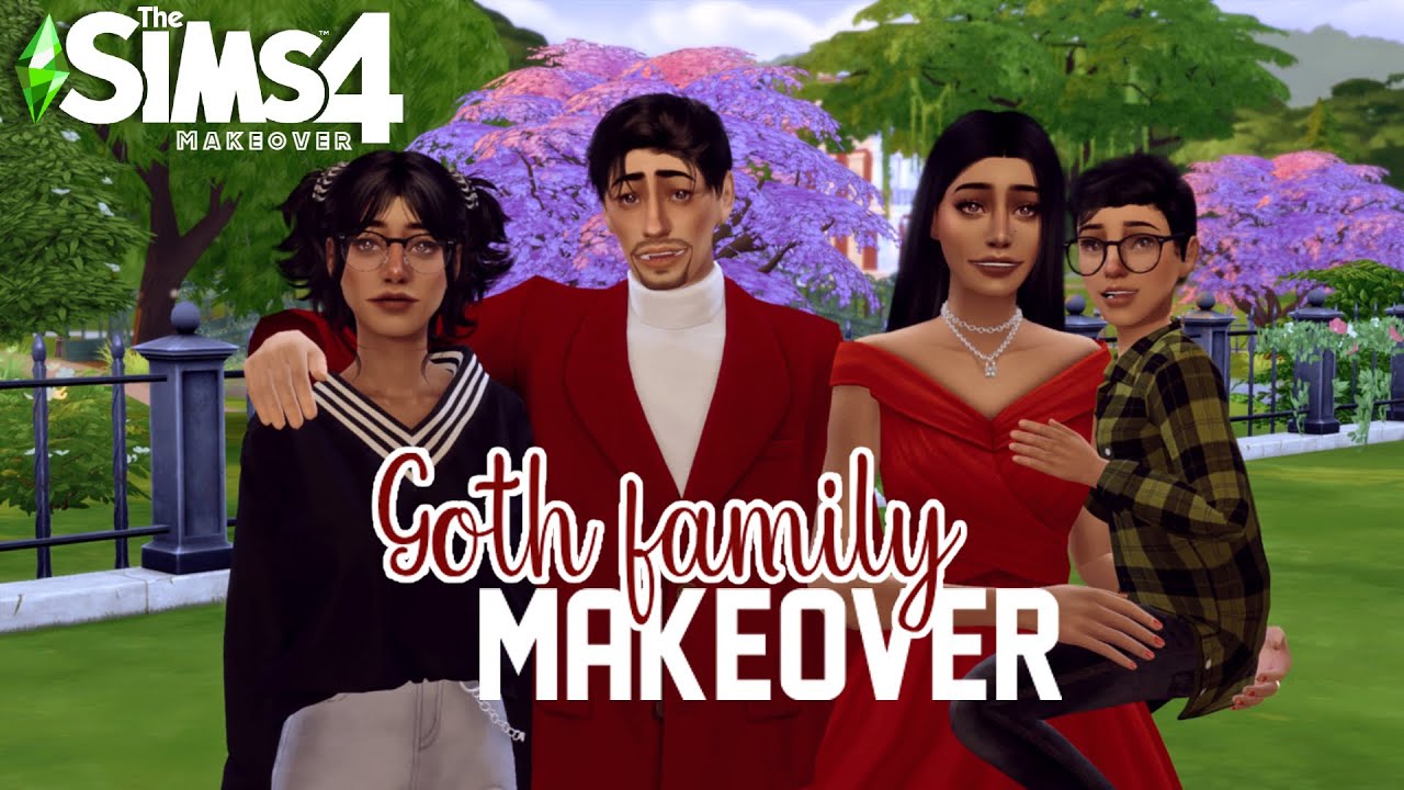 Goth Family Makeover 🖤🥀| The Sims 4: Townies Makeover - YouTube