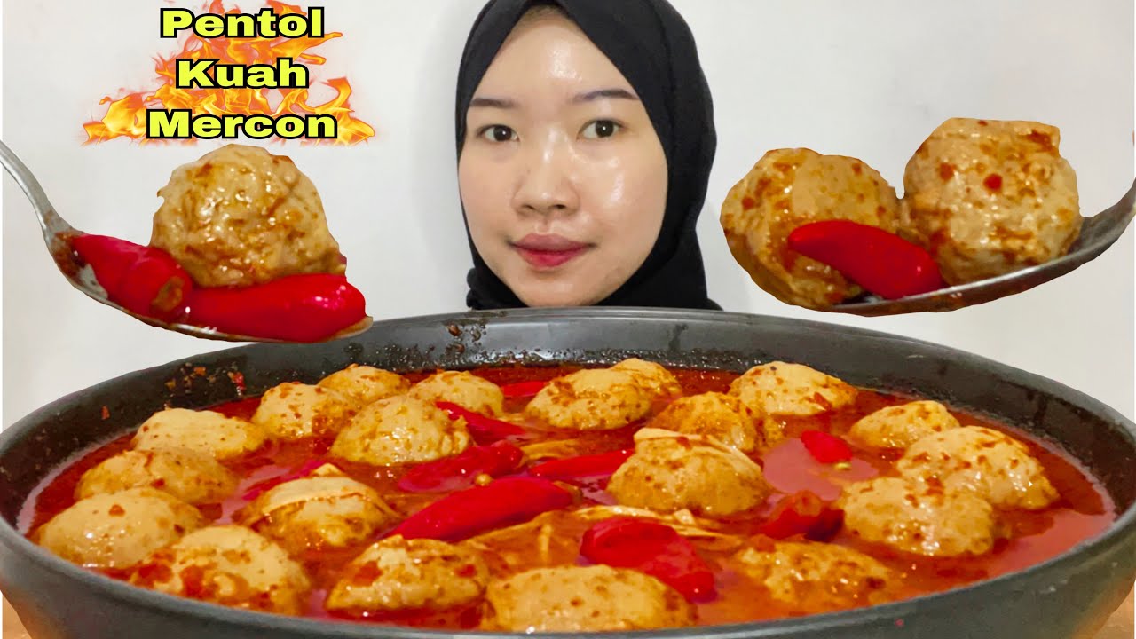 ASMR MUKBANG PENTOL KUAH MERCON ||PEDES BANGET - YouTube