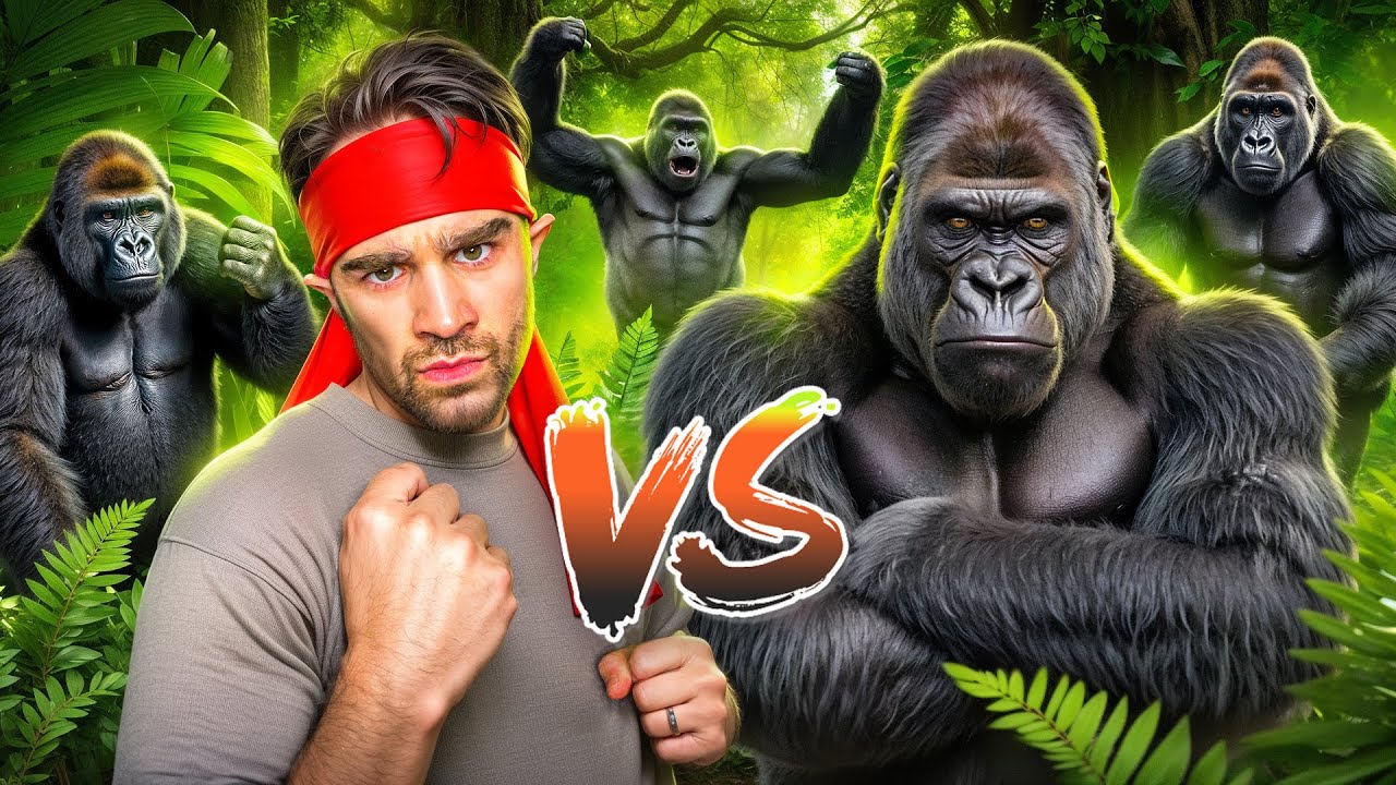 1 Man vs 100 Gorillas - YouTube