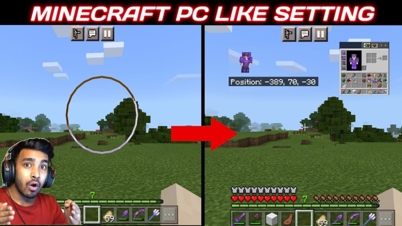 MINECRAFT BEST SETTING | MCPE FULL SETTING | MINECRAFT PC LIKE SETTING ...