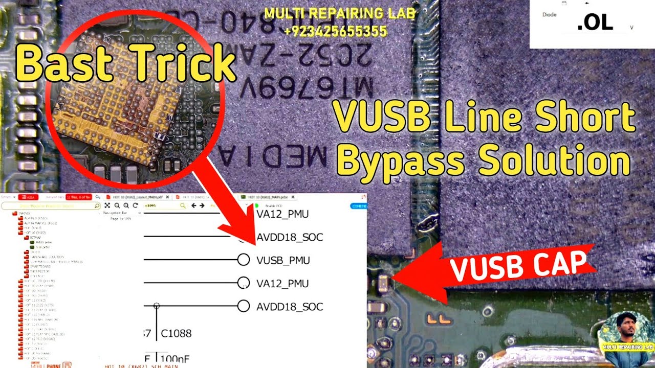 ALL MTK Short CPU Solution VUSB Line Short Bypass By MULTI REPAIRING ...