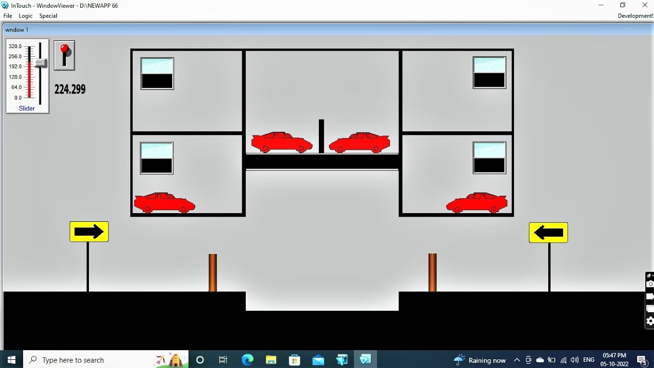 Car parking and lifting project on SCADA tutorial, this is only demo ...