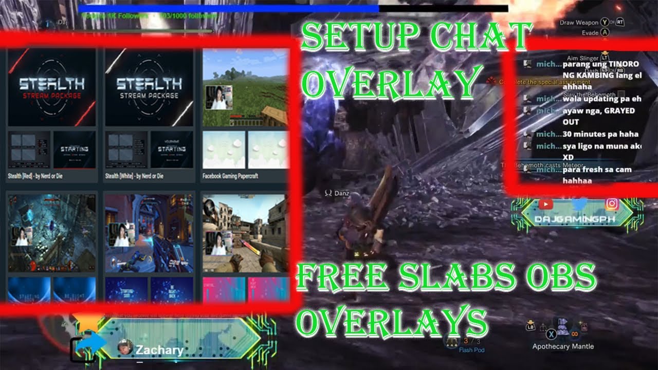 How to setup Chat and where to find FREE SLABS OVERLAY [TAGALOG] - YouTube