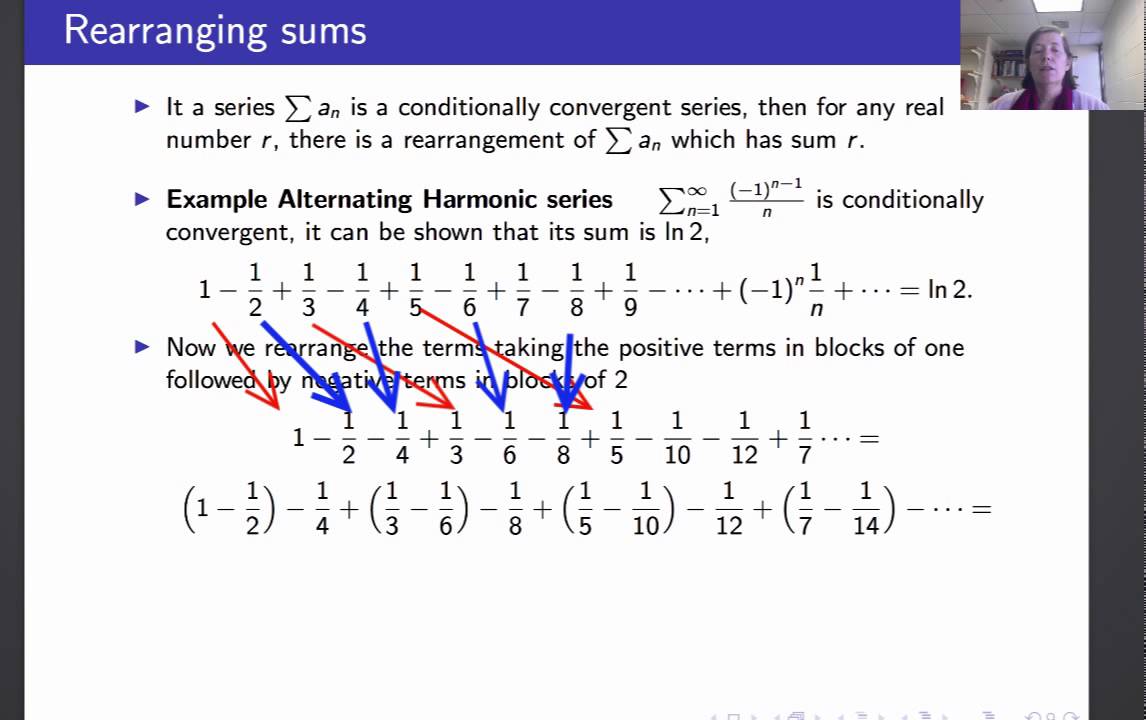 Calculus II, Lecture 25, V6 Rearranging sums - YouTube