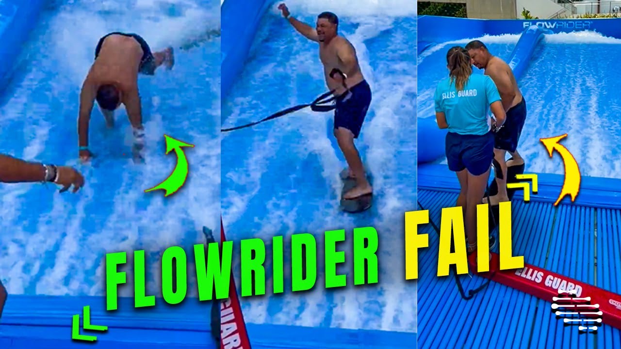 Man Fell Trying His Legs Surfing on the Flowrider - YouTube