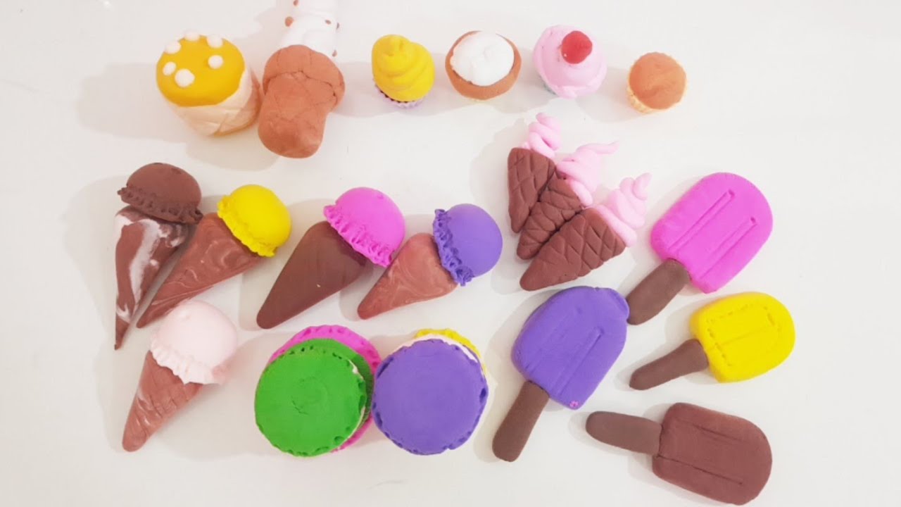 Satsifying with Cute Ice Cream Clay | DIY How to Make Miniature Clay ...