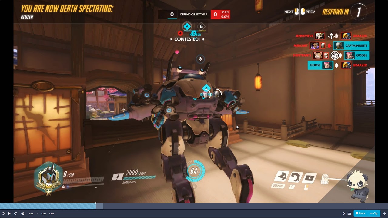 No Aim All Brain #2: Overwatch Winston VOD review [Hanamura attack ...