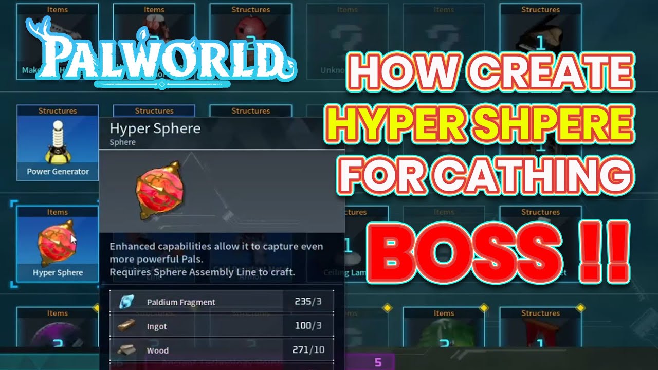 CARA BIKIN HYPER SPHERE !! BUAT NANGKEP MONSTER BOSS YANG SUSAH !! | PALWORLD BAHASA INDONESIA ...