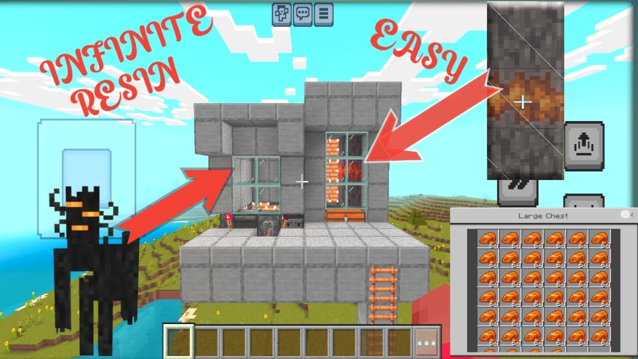 SIMPLE 1.21 CREAKING/RESIN FARM in Minecraft Bedrock - YouTube