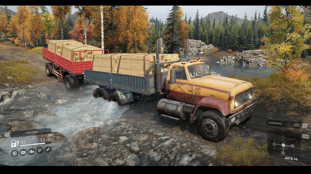 Towing a massive boat - Mack Defense M917 - SnowRunner | Thrustmaster ...