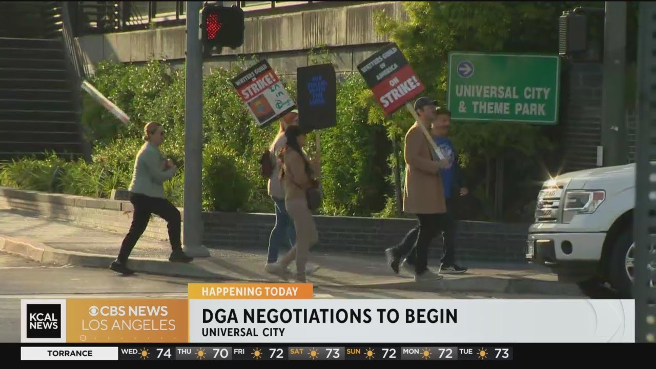 DGA negotiations set to begin as WGA strike enters day 9 - YouTube