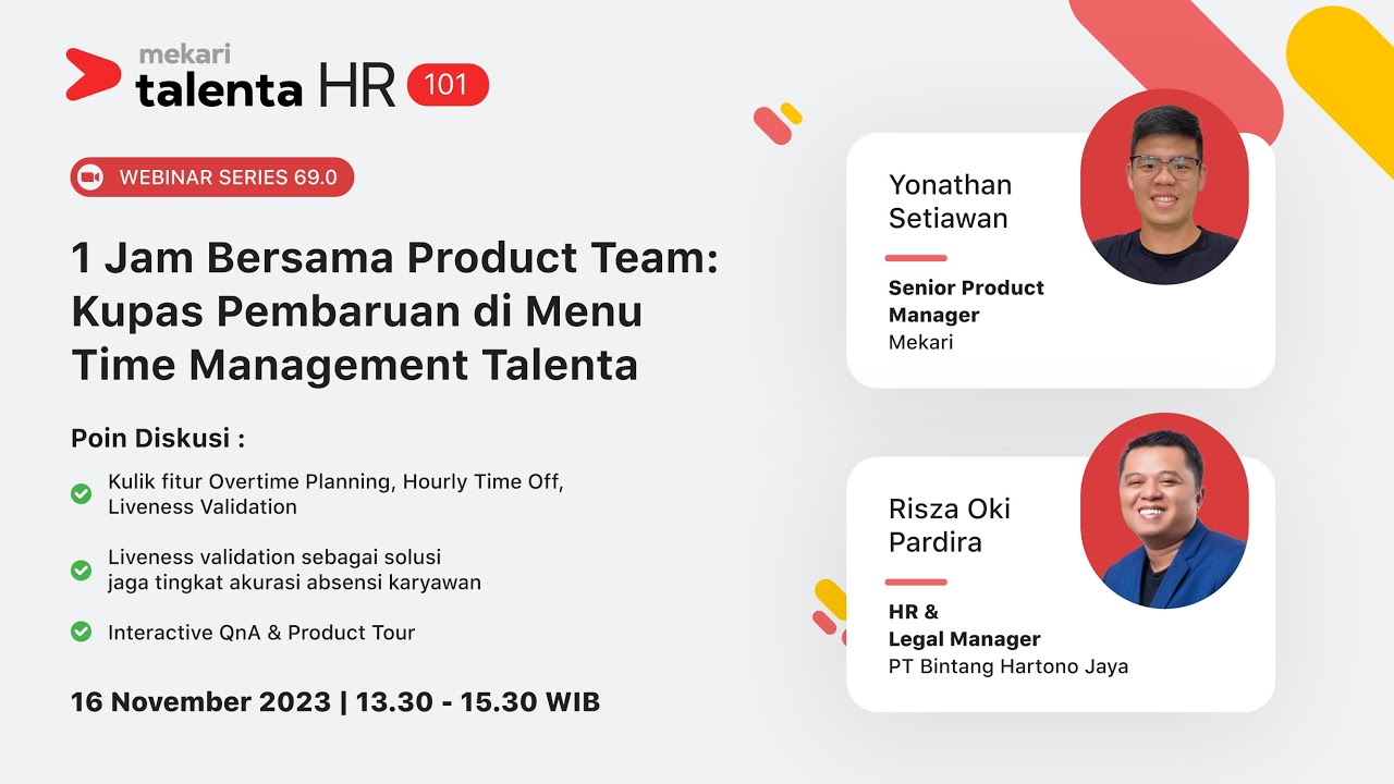 Talenta HR 101 Webinar Series 69.0 "1 Jam Bersama Product Team ...