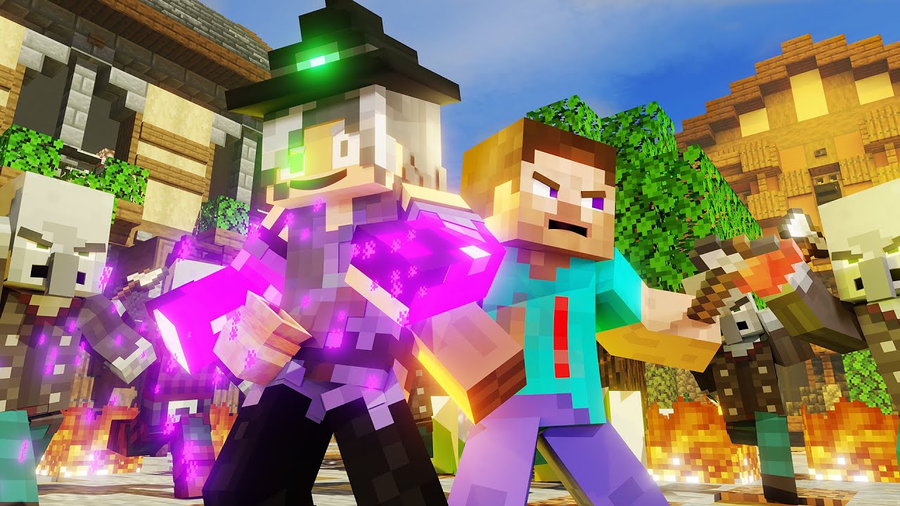 THE WITCH FIGHT! - (Minecraft Animation) - YouTube