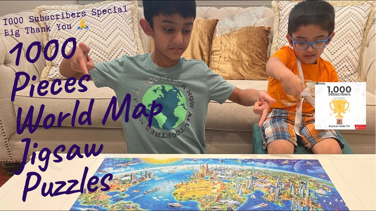 1000 pieces world map puzzles || 1k subscribers celebration - YouTube