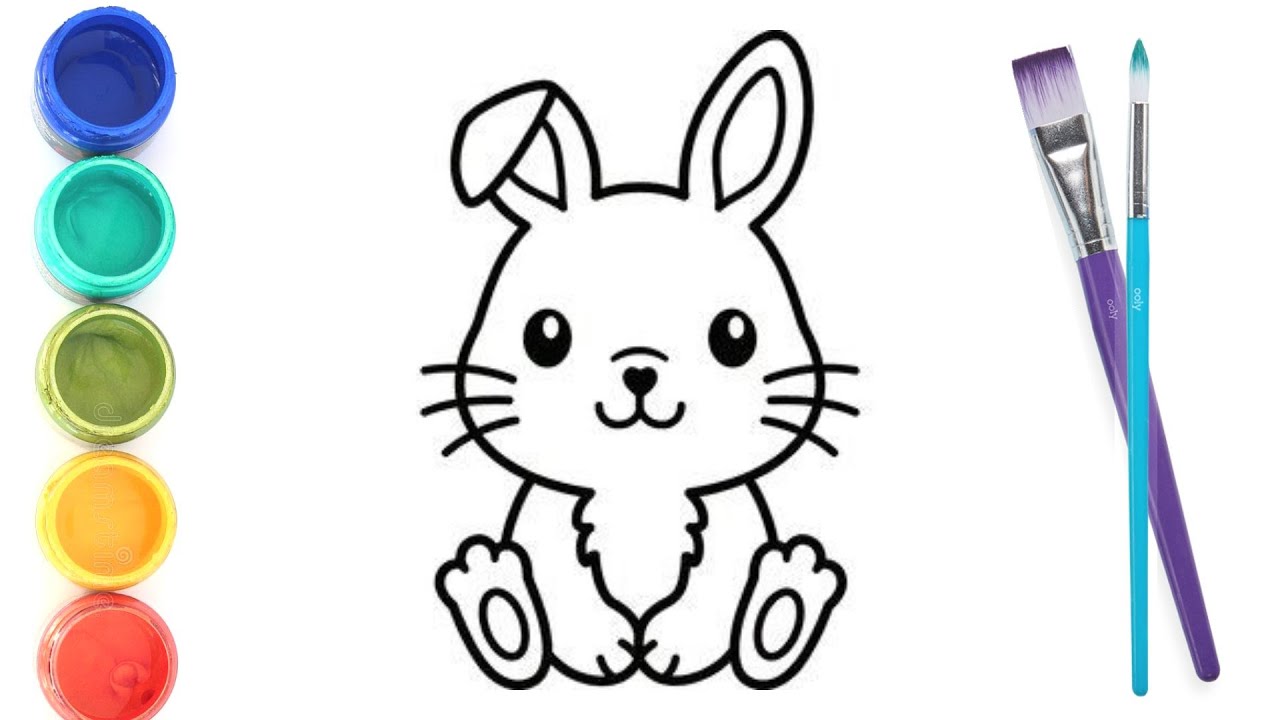 How to draw a cute bunny rabbit | Easy rabbit drawing for kids | learn ...