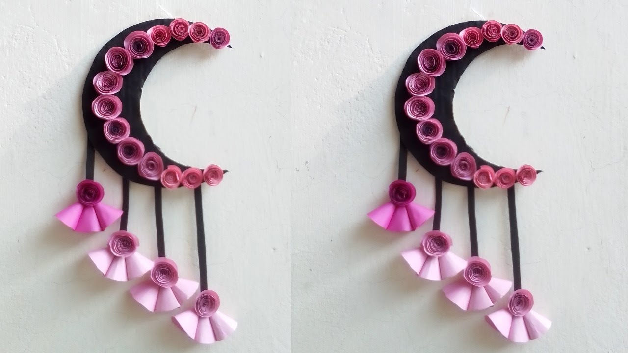 How to Make a Moon Flower Wall Hanging | Paper Crafts Moon | Room ...