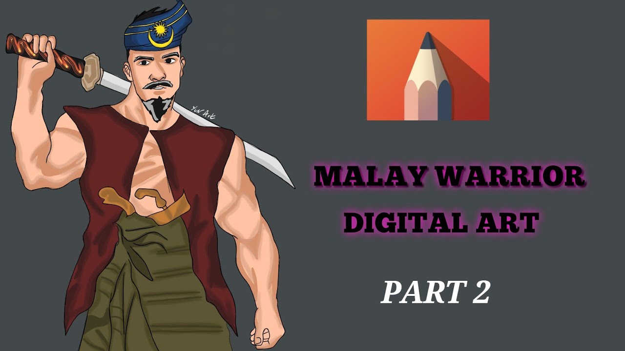 Malay Warrior | Digital Art | Sketchbook Easy Drawing | Beginner #art # ...