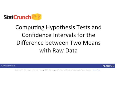 How To Find Confidence Interval In Hypothesis Test On Statcrunch