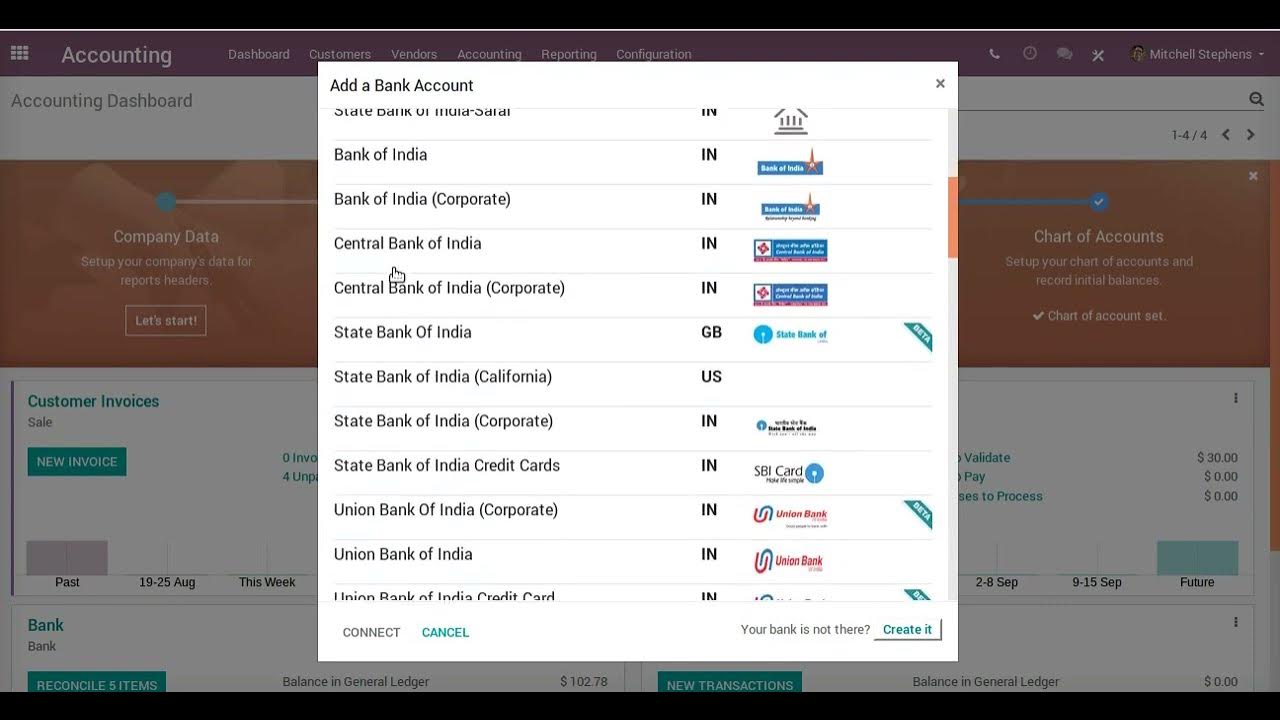 New Way to Setup Bank Account in Odoo12 - YouTube