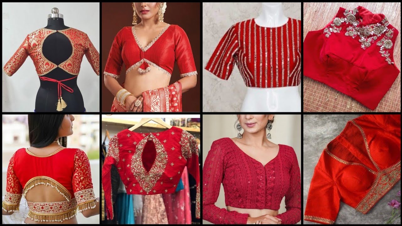 Latest Red Colour Blouse Design/New Model Blouse Neck Design/Blouse ...