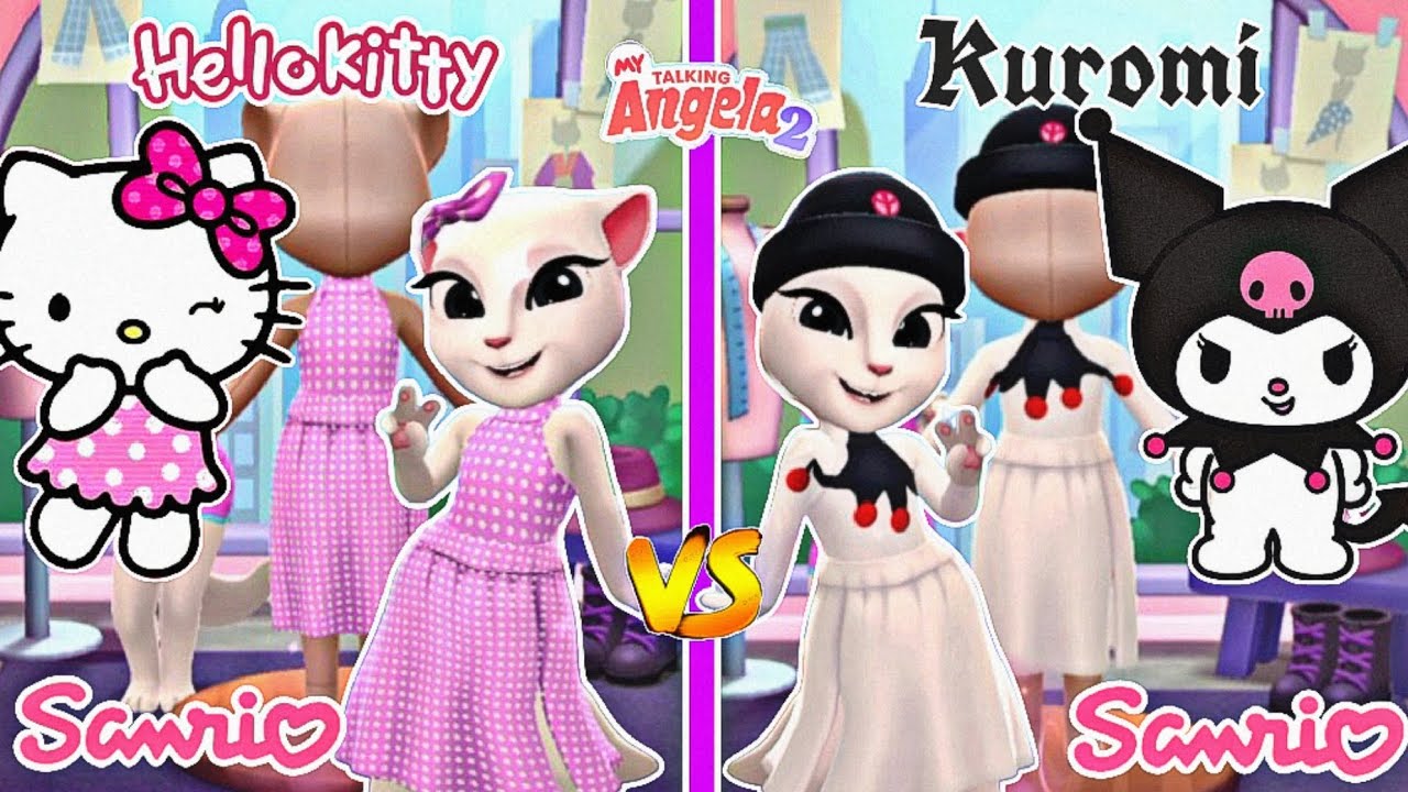 My Talking Angela 2: Hello Kitty vs Kuromi | Sanrio 💖🤩 - YouTube