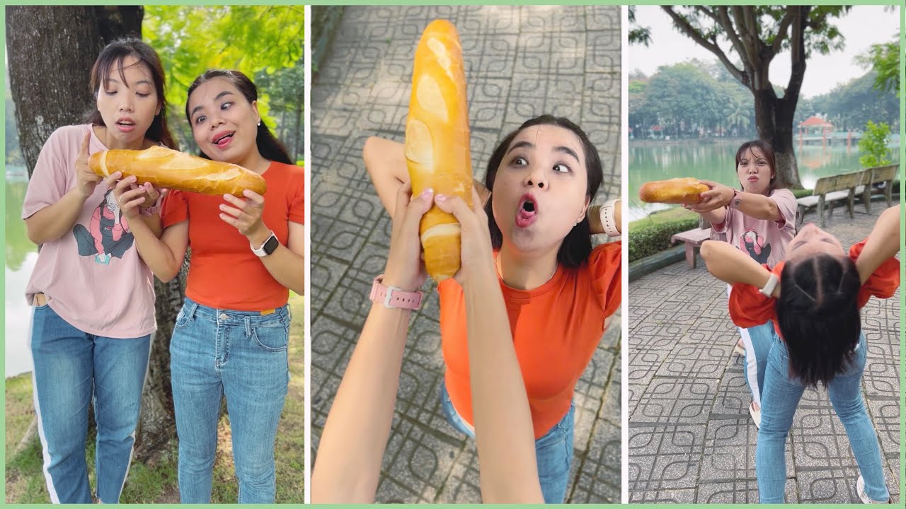 Bread & gluttony girl 🥖🤢 Linh Nhi #shorts by LNS vs Su Hao TikTok - YouTube