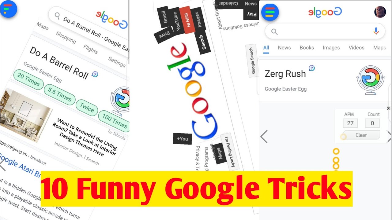 10 Funny Google Tricks 😂 - YouTube