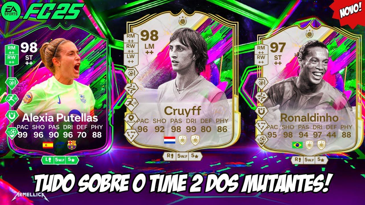 TUDO SOBRE O TIME 2 DOS MUTANTES COM RONALDINHO 97, CRUYFF 98, PUTELLAS ...