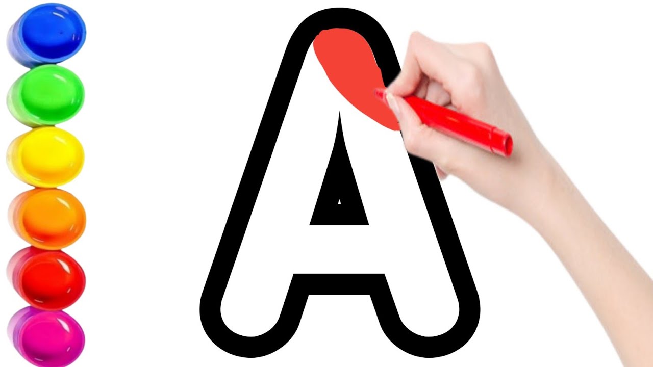 Collection of Alphabet drawing colouring for kids | Easy draw and paint ...