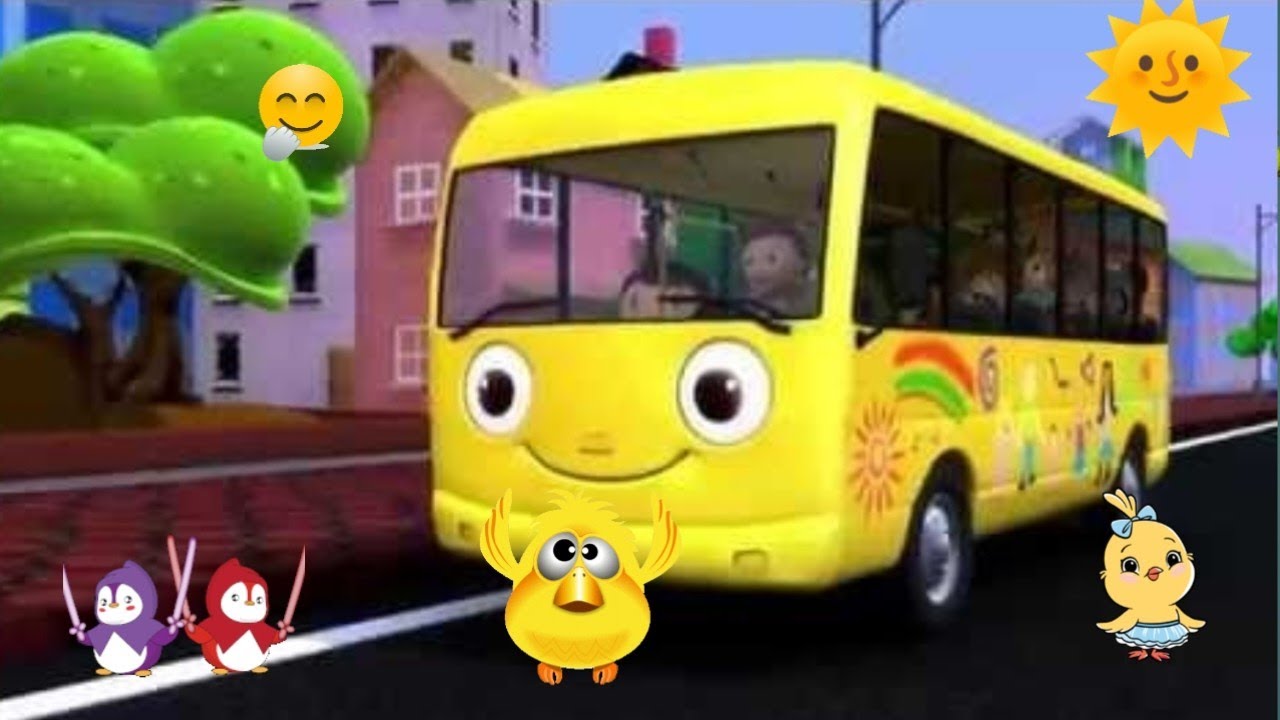 Wheels on the Birthday cartoon Bus Song! Happy Birthday by kids club ...