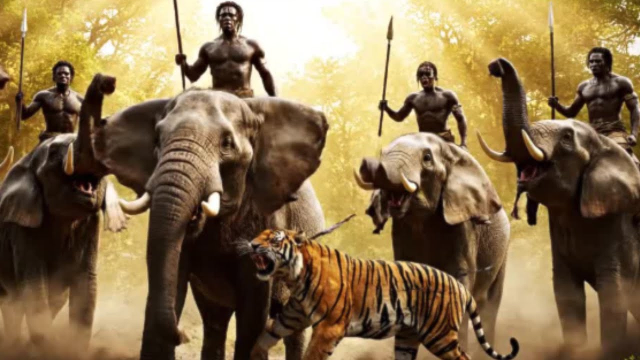 Life 200,000 Years Ago | African Tribe Riding Elephants to Hunt Tigers ...