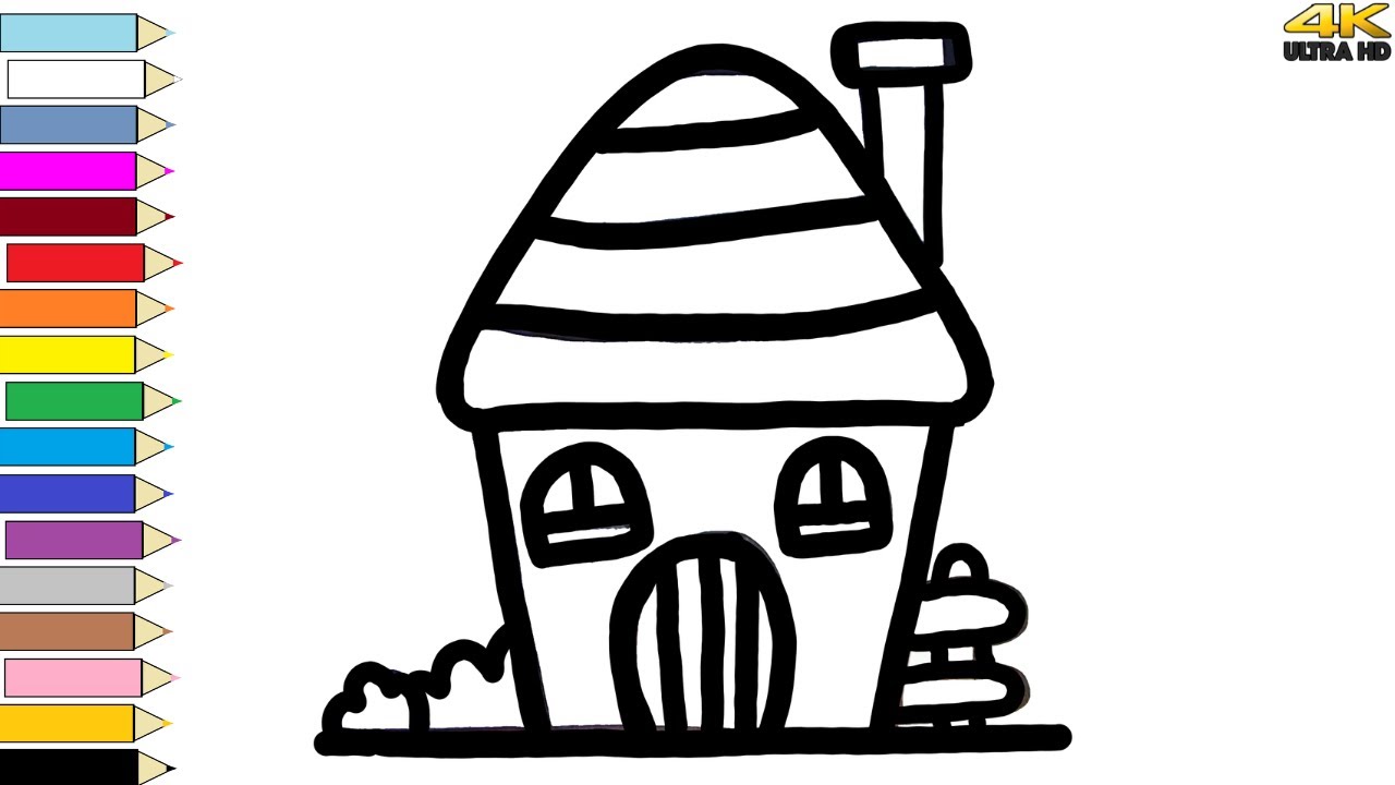 How to draw a House using shapes| Drawing, Painting and coloring for ...
