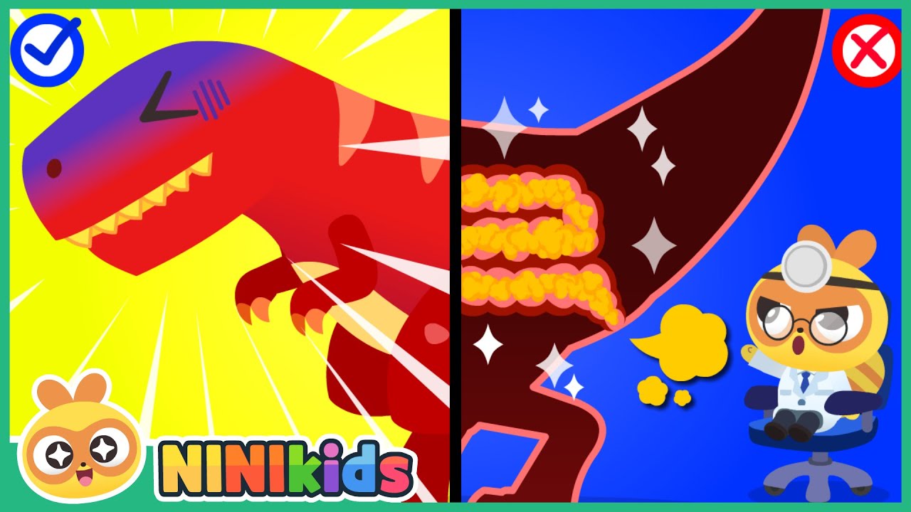 Let's save Tyrannosaurus | Dino Poo poo | Learn colors with NINIkids ...