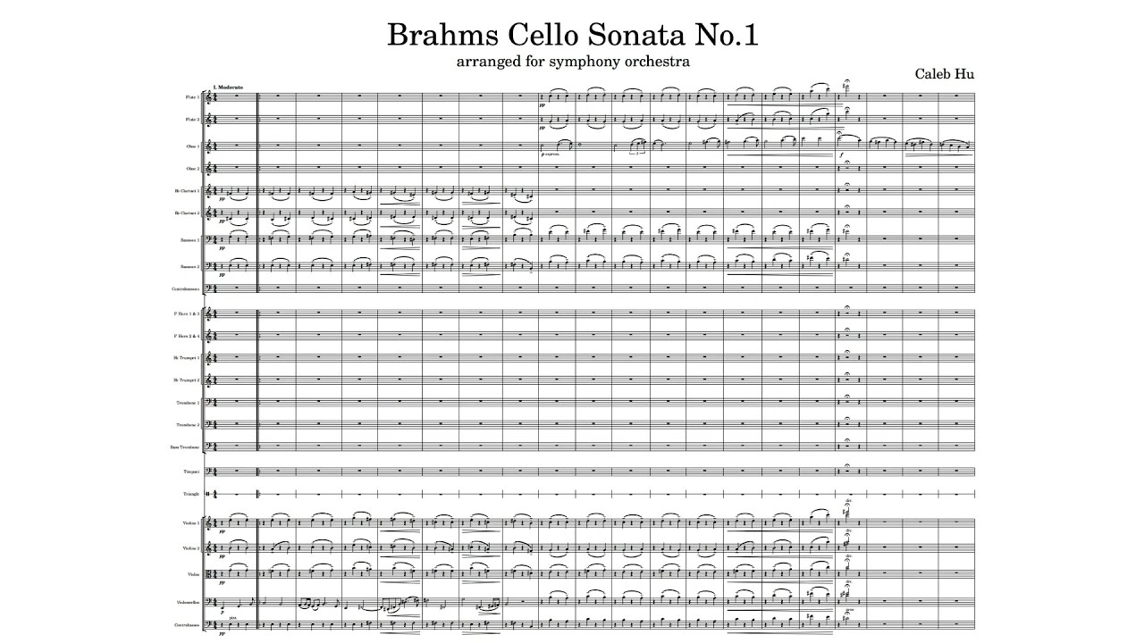 Brahms Cello Sonata No.1 - Orchestration (Caleb Hu) - YouTube