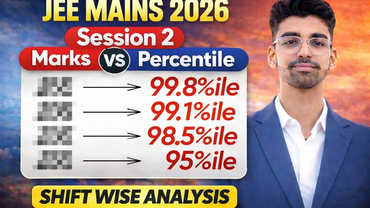 🚨JEE MAINS 2026 MARKS vs PERCENTILE 🔥 | Shift-Wise Analysis | Expected ...
