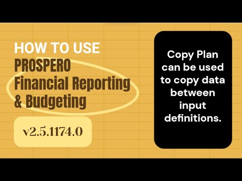 How to Use Prospero Financial Reporting and Budgeting Copy Plan - YouTube