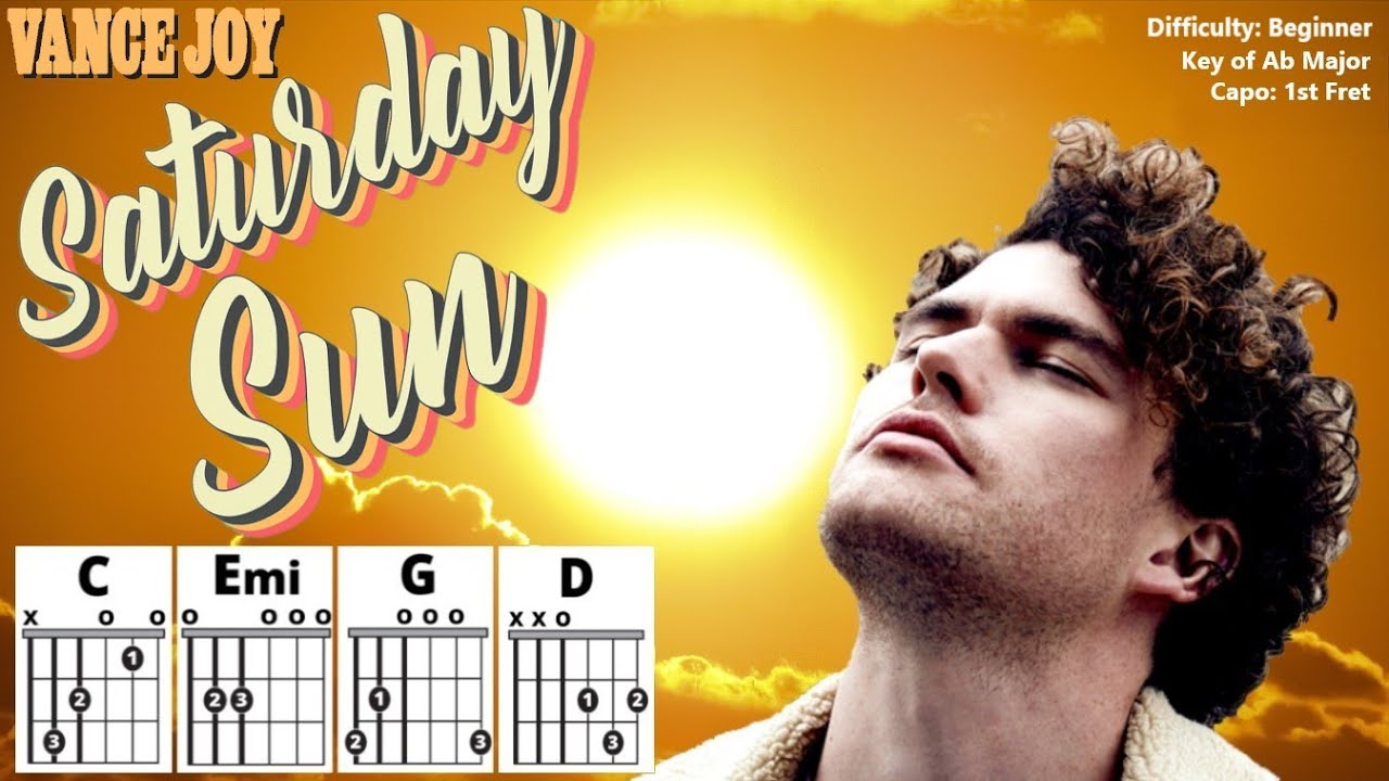 How to Play "SATURDAY SUN" by Vance Joy (Capo 1) | Beginner Guitar Play ...