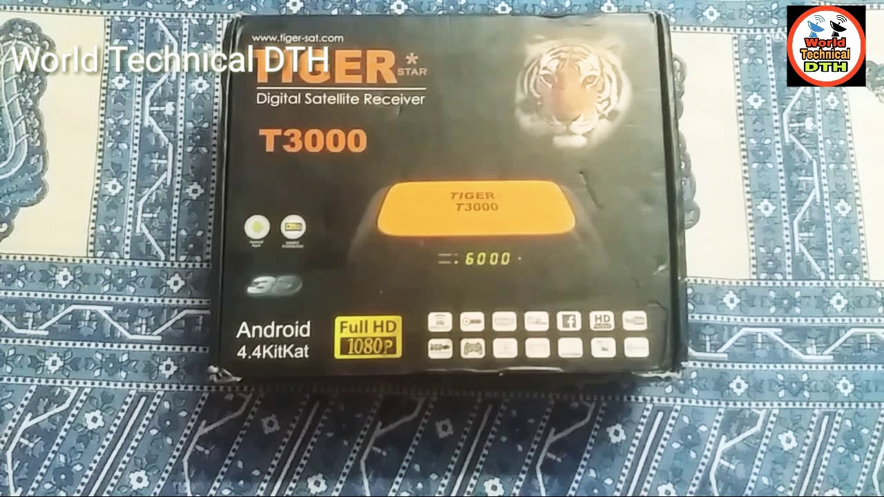 TIGER { 3D &4K }T3000 HD & Android 4.4 KitKat Digital full Receiver Unboxing - YouTube